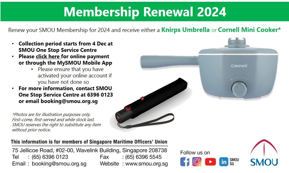 SMOU Renewal Gift 2024 - SeaVoices - Singapore Maritime Officers’ Union ...